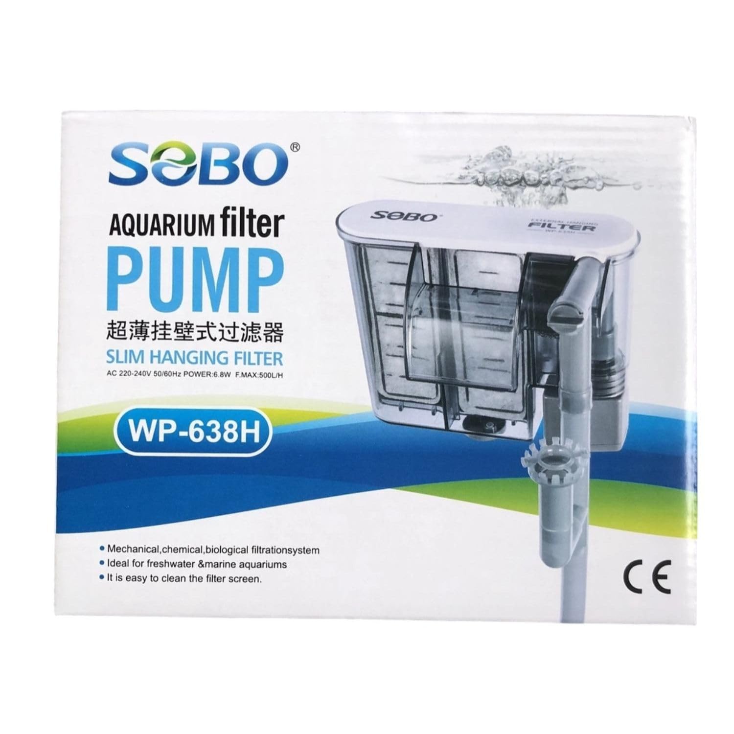 S0B0 WP-638H Slim Hanging Filter for Aquarium Fish Tank | Mechanical ...